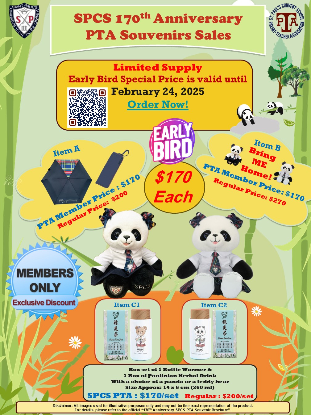 SPCS 170th Anniversary PTA Souvenirs Exclusive Pre-Order Sales (Members ...